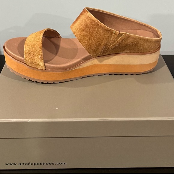 Antelope | Shoes | Antelope Cascade Suede Platform Sandals Cognac Size ...
